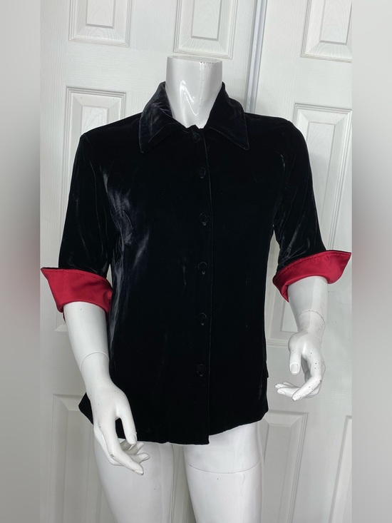 Johnny Was | Jackets & Coats | Silk Johnny Was Black Velvet Blazer With ...